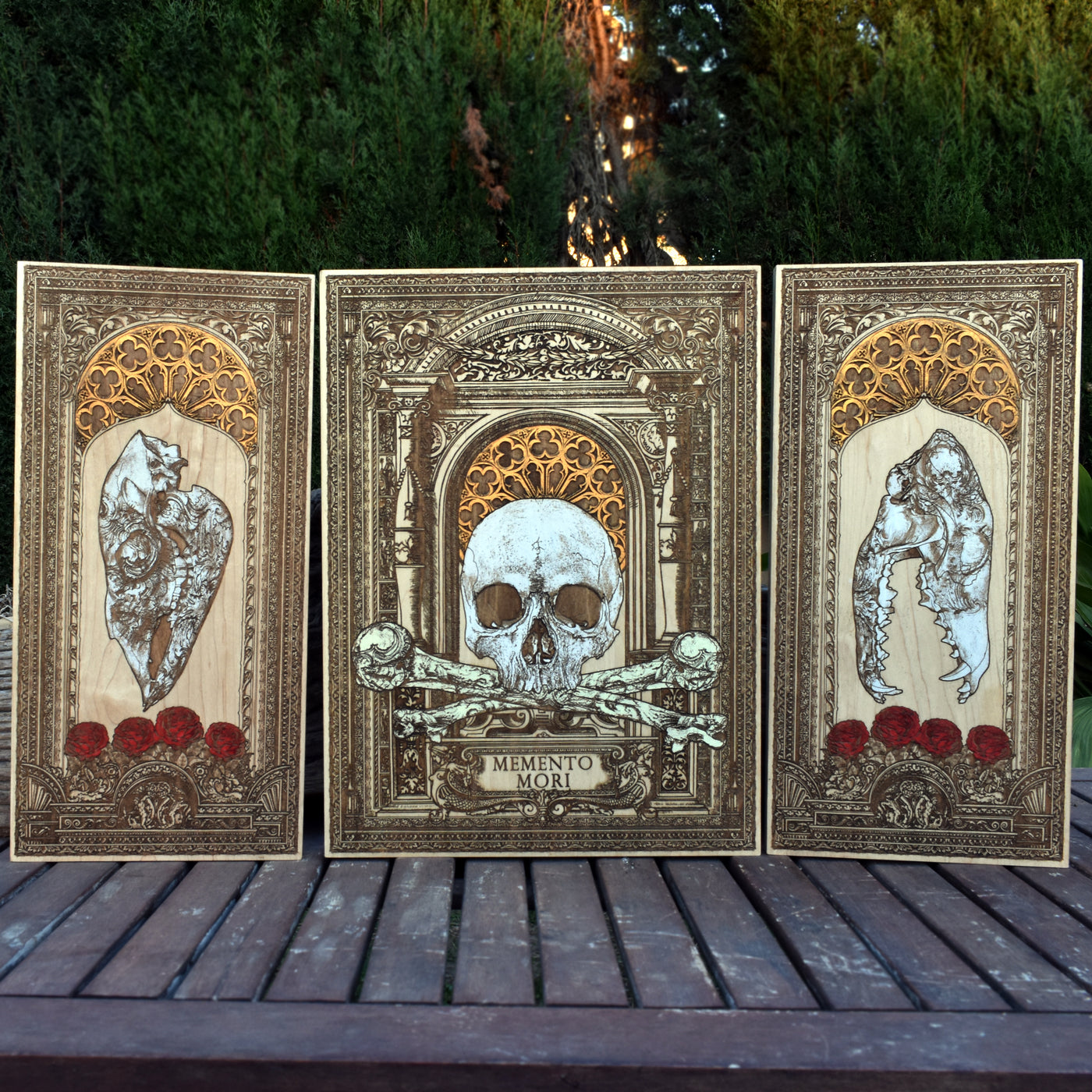 Engraved Wooden Wall Art – Handcrafted Music & Gothic Decor Pieces ...