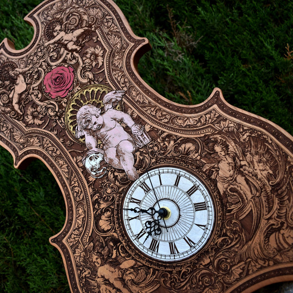 Handmade Gothic Violin Clock – Unique Wedding & Anniversary Gift ...