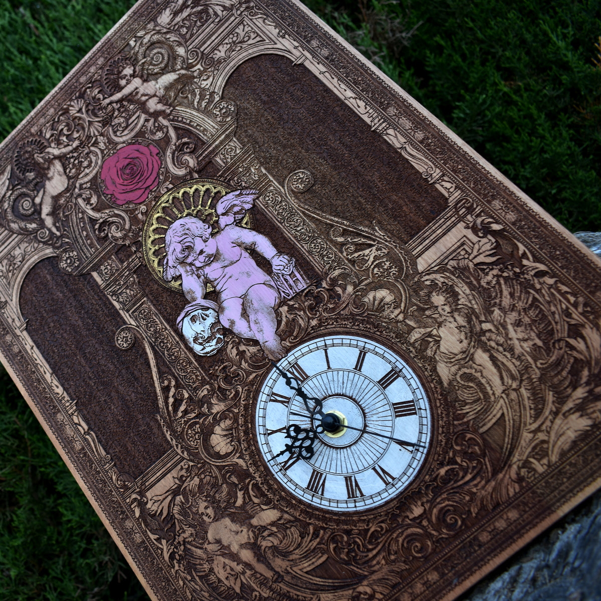 Handmade Gothic Cedar Clock – Unique Wedding & Anniversary Gift ...