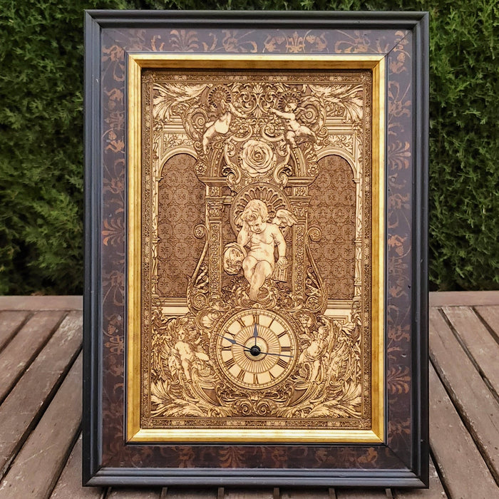 Exquisite handmade gothic real-time clock in premium cedar wood. Laser ...
