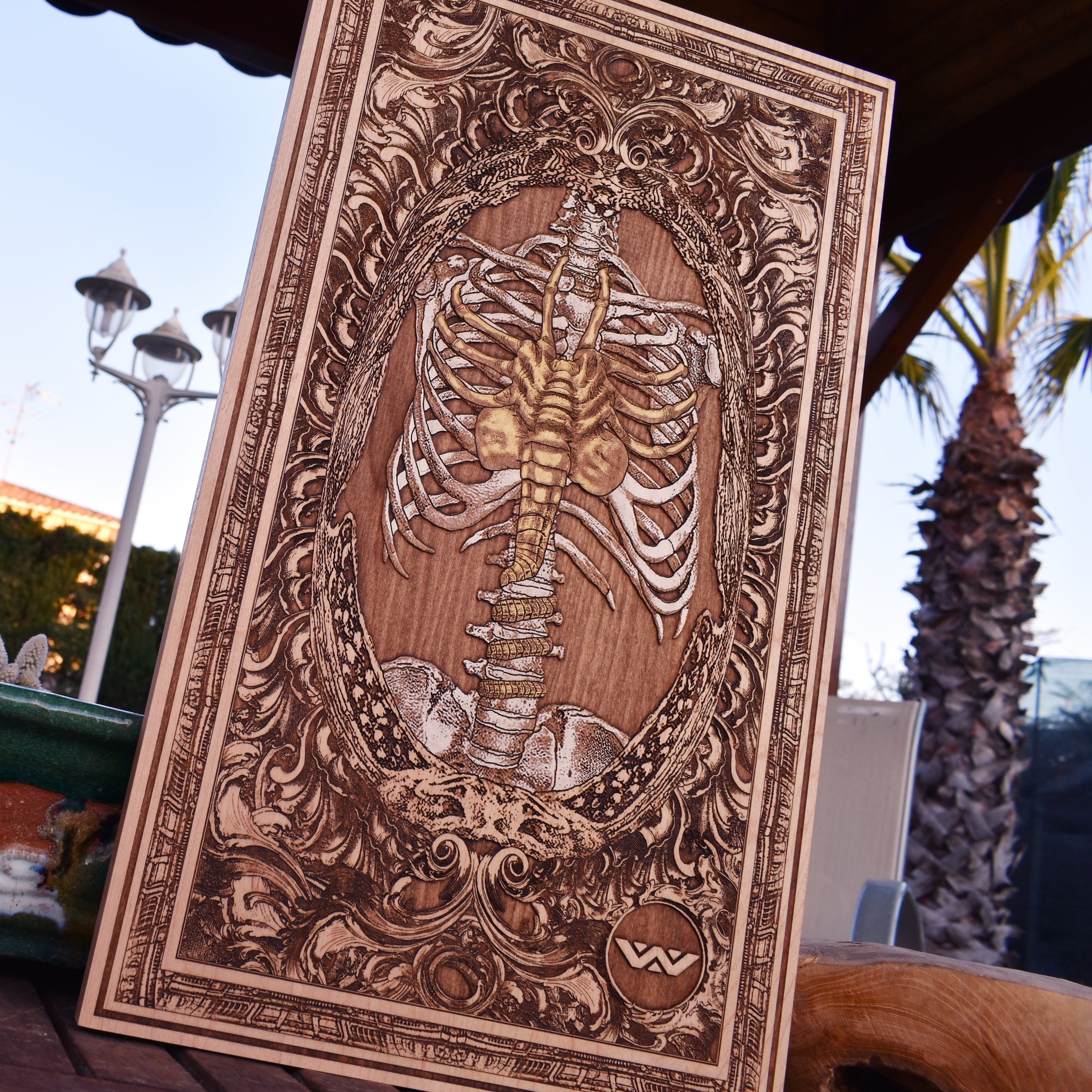 Intricate Alien Intrusion: Laser-Engraved & Painted Artwork on Real ...