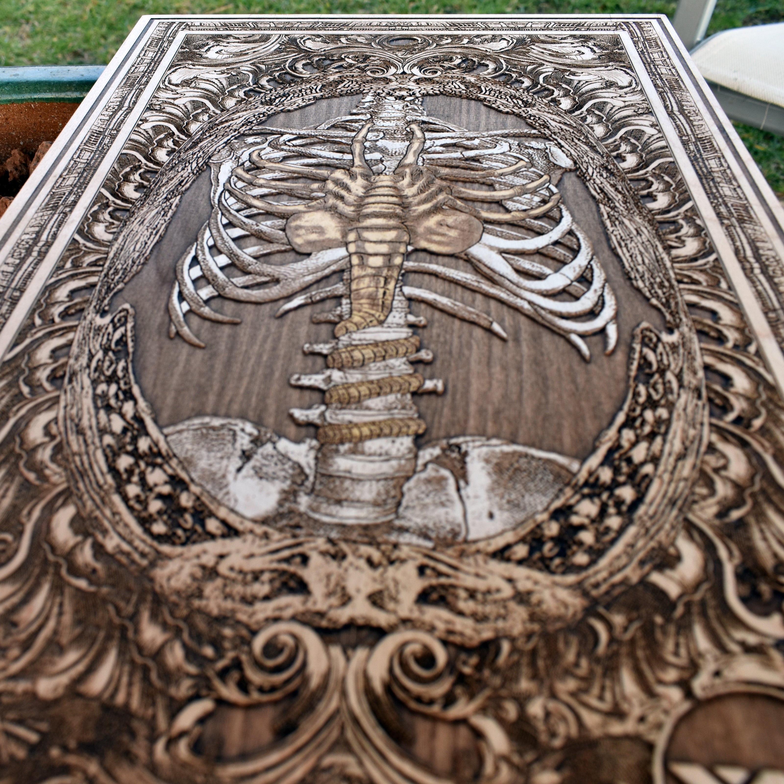 Intricate Alien Intrusion: Laser-Engraved & Painted Artwork on Real ...