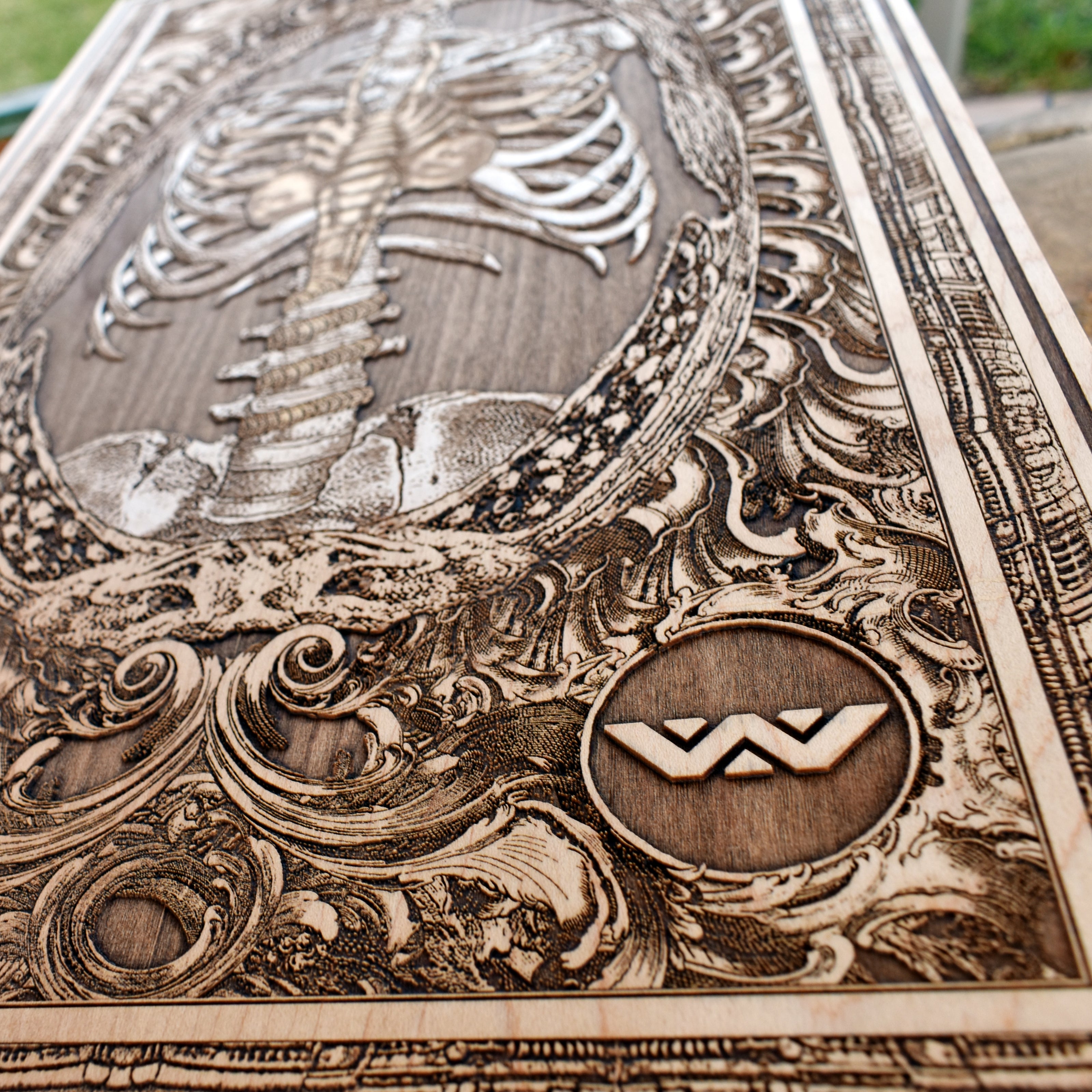 Intricate Alien Intrusion: Laser-Engraved & Painted Artwork on Real ...