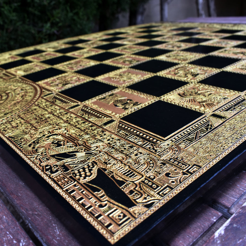 Handcrafted Aztec Chessboard – Laser Engraved, Ornate Wood Gift ...