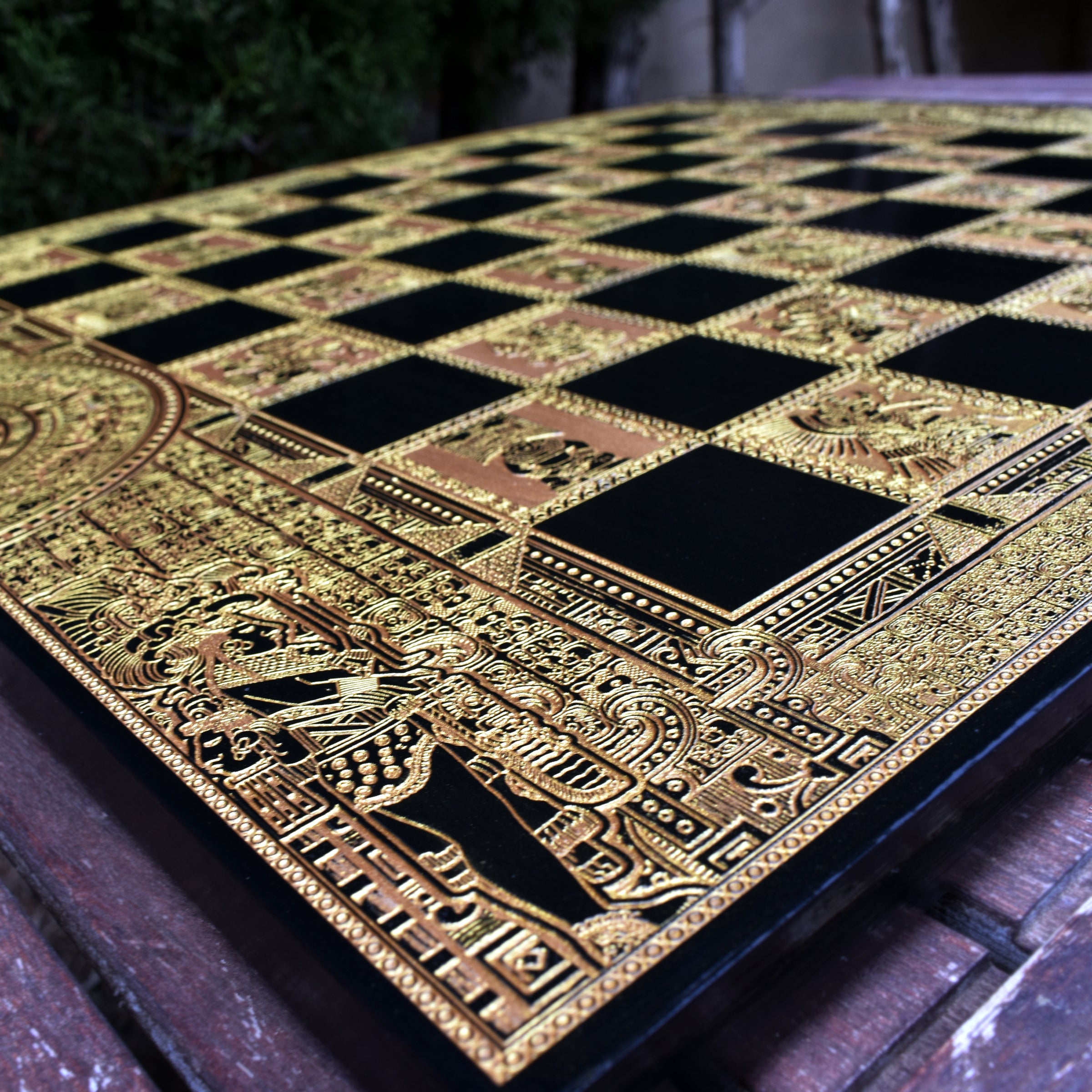 Handcrafted Aztec Chessboard – Laser Engraved, Ornate Wood Gift ...
