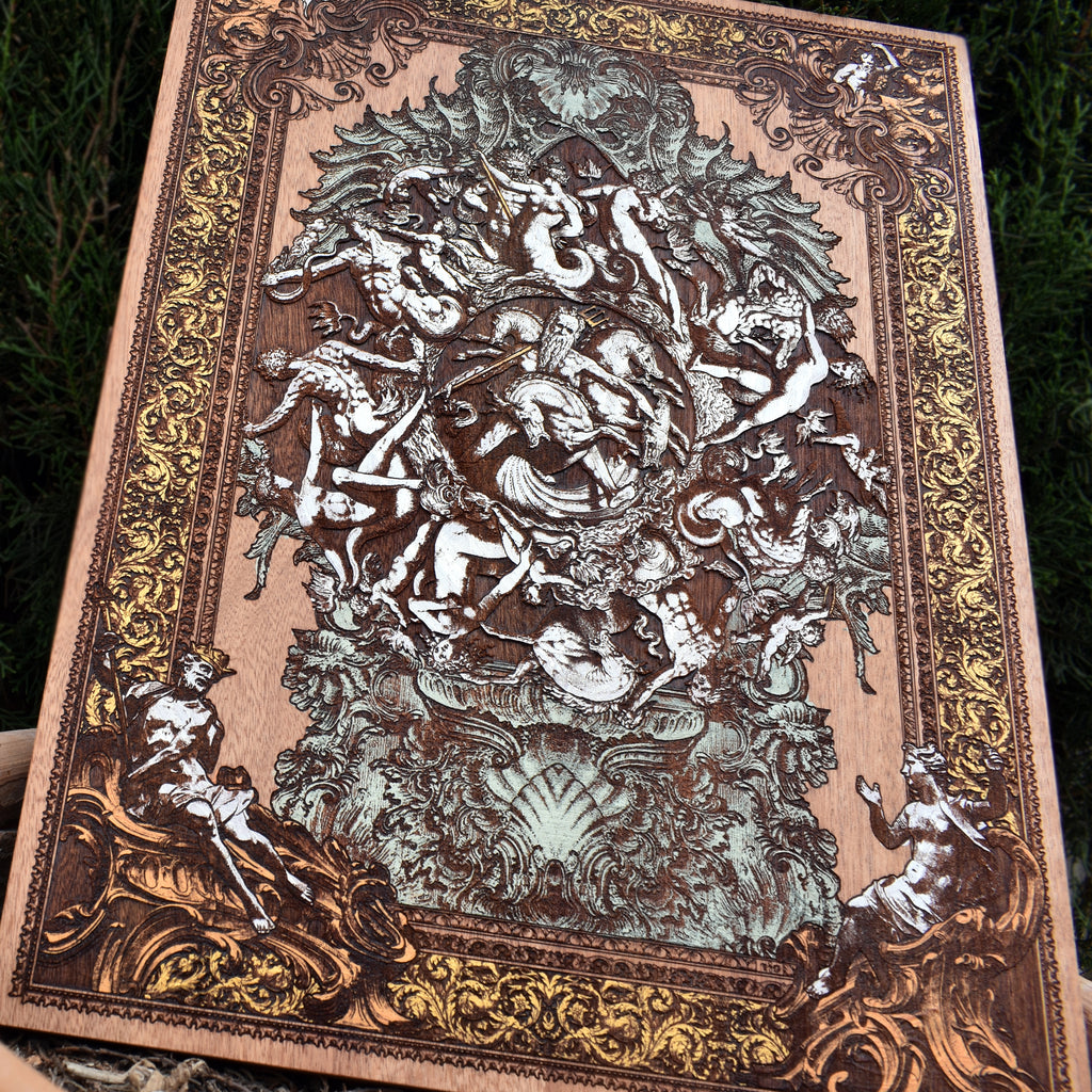 Neptune - Artwork on Cedar - Large – Engraversdungeon
