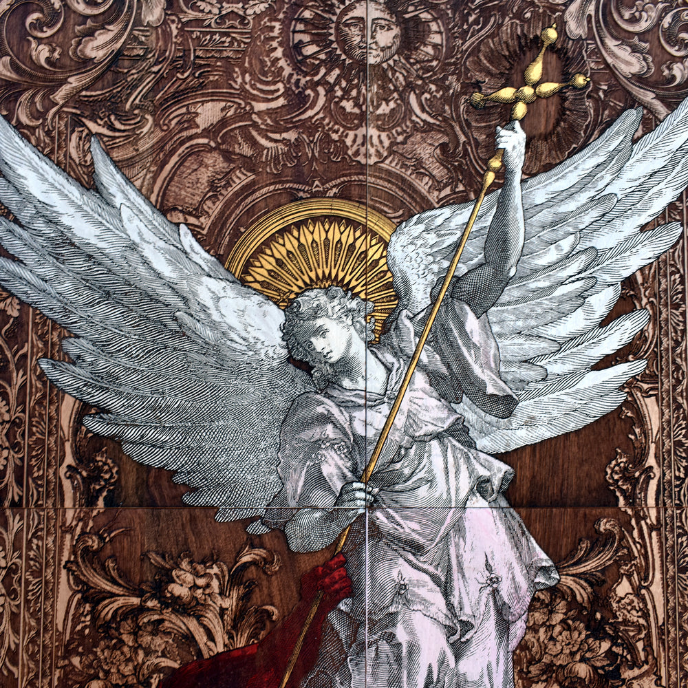 Saint Michael Archangel Wood Art – Handcrafted Cedar Engraving ...