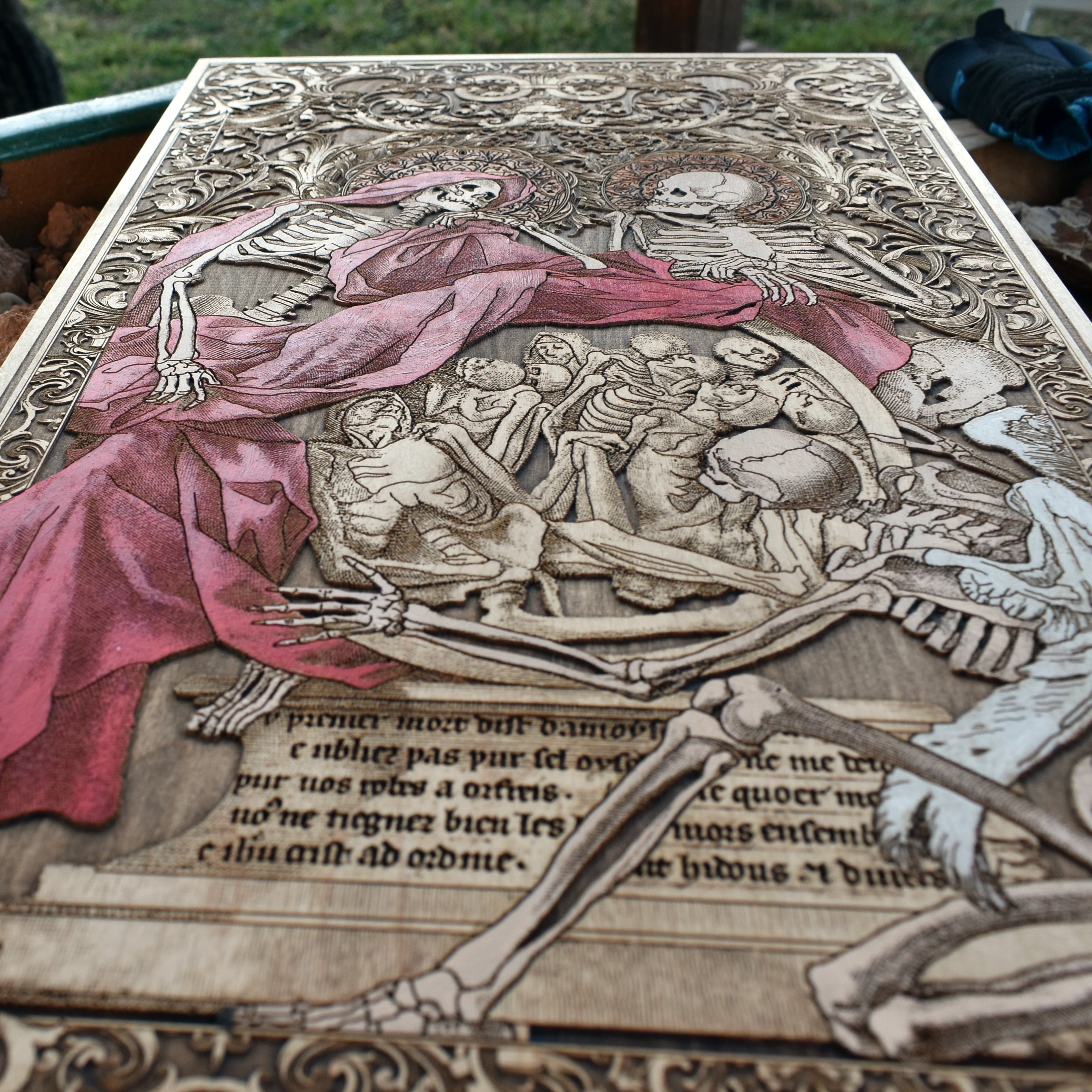 Gothic Wood Anniversary Birthday Gift for Men - Unique Memento Mori ...