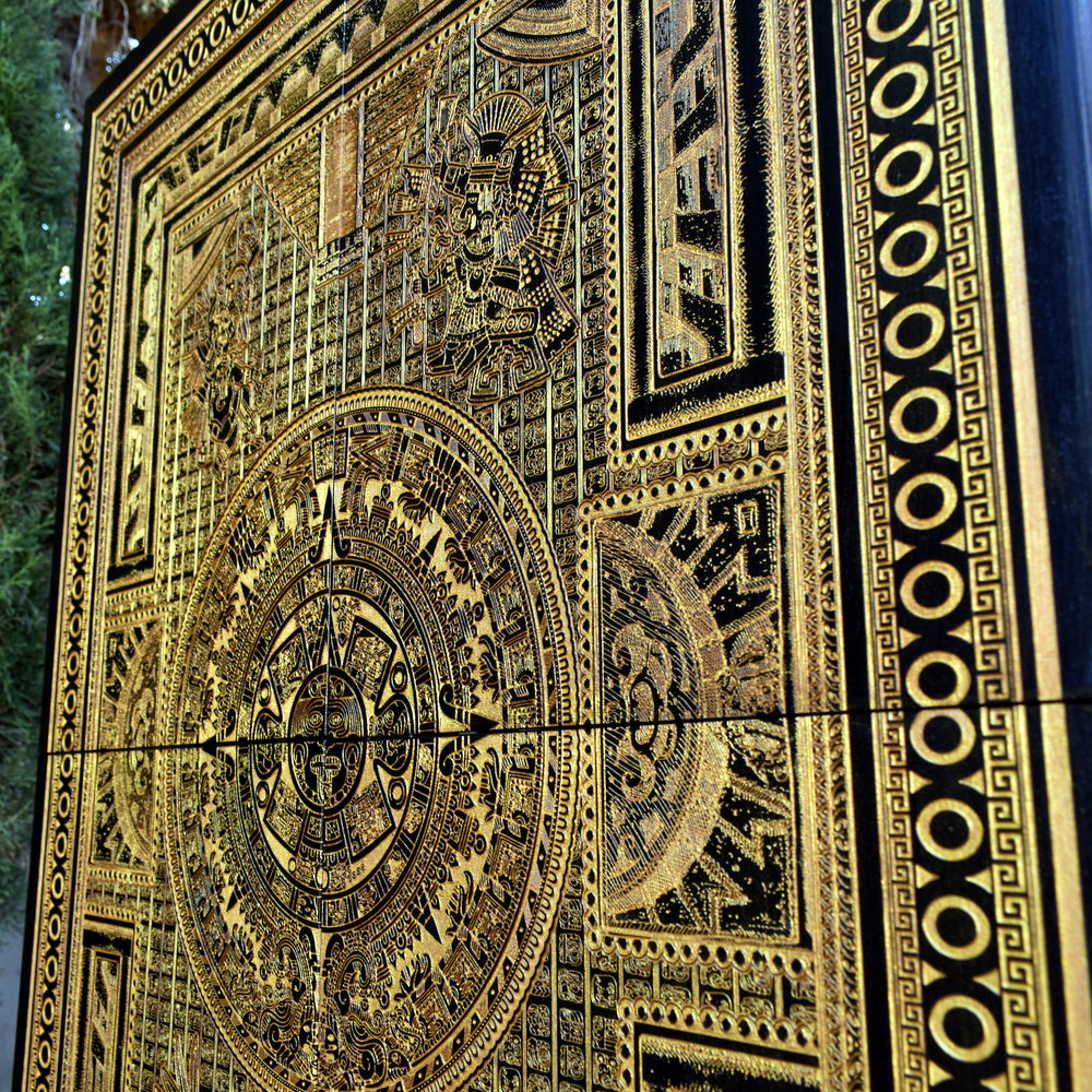 Aztec Calendar and Mayan Art Wood Gift for Home Decor - Laser Engraved ...